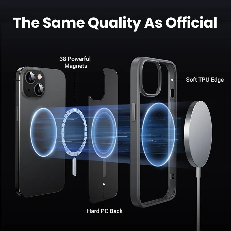High Quality Clear Magnetic Casing for IPhone 16 15 14 13 12 11 Pro Max ...