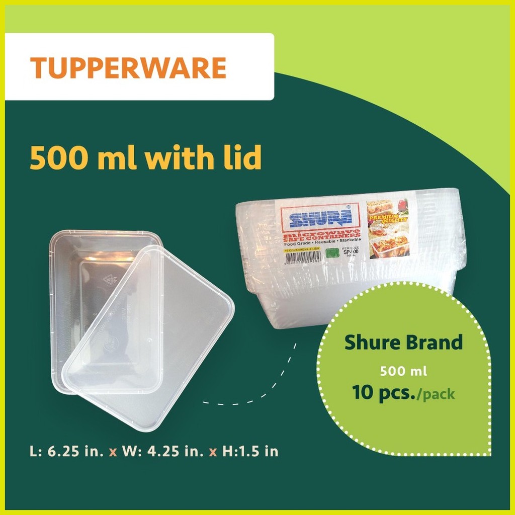 ♂ Disposable Microwavable Rectangle Tupperware with Lid (10 pcs ...
