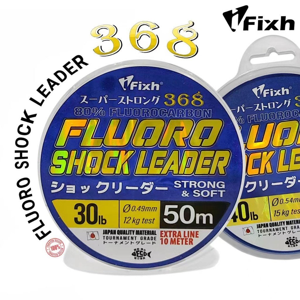 I-FIXH 368 FLUOROCARBON SHOCK LEADER FISHING LINE (50m+10m) | Shopee ...