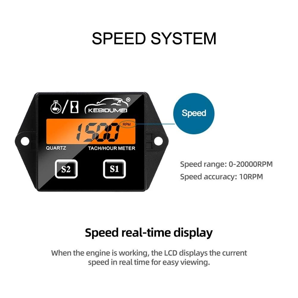 Car Motorcycle Tach Hour Meter Digital Tachometer Timer Engine ...