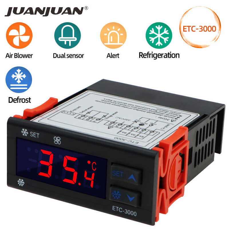 ETC-3000 Digital Temperature Controller Refrigeration Defrost at Fan ...