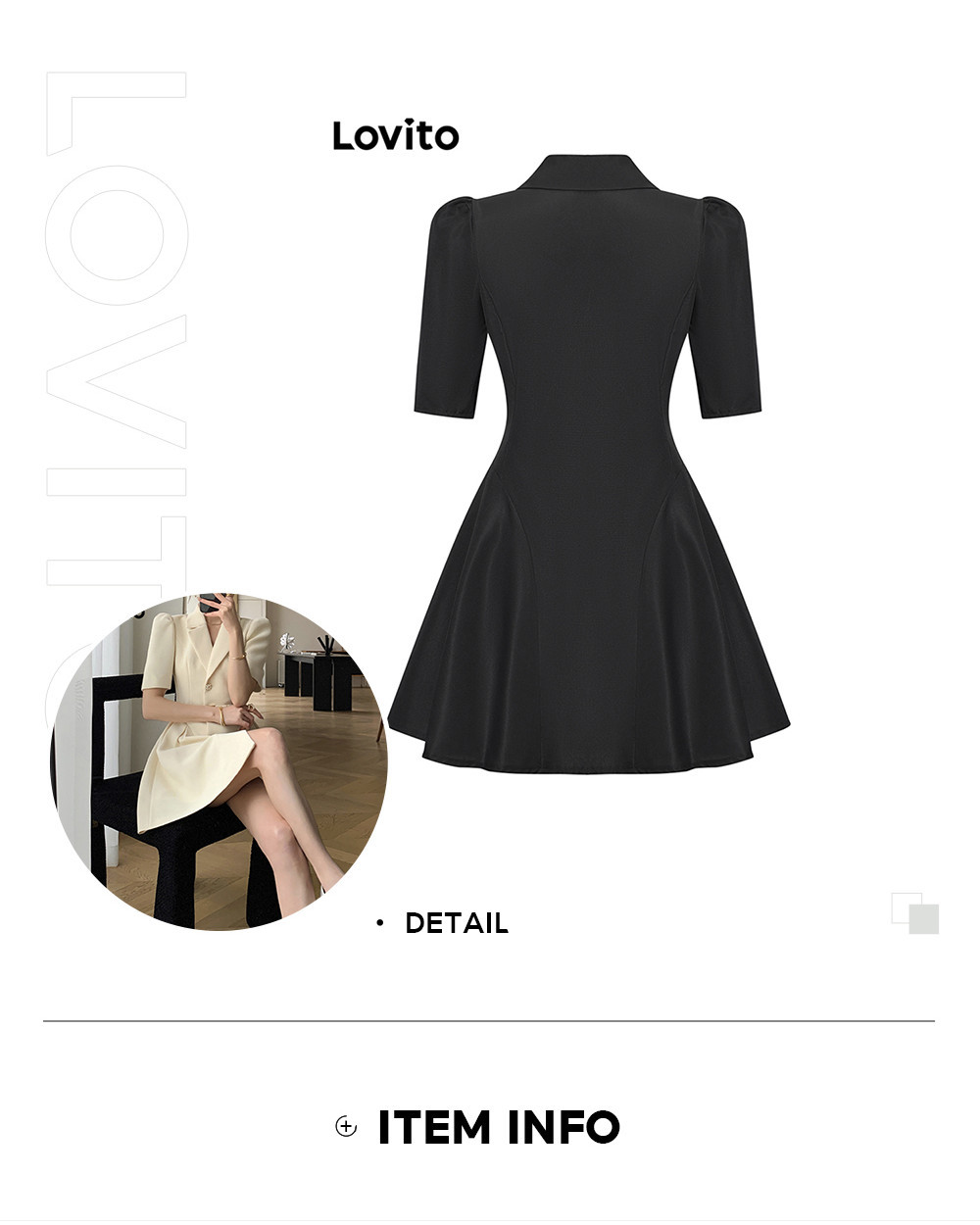 Lovito Women Elegant Plain Structure Line Pleated Dress LNL36119 ...