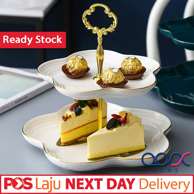 SOLID FOUNDATION Ceramic High Tea Stand Muffin Cake Cupcake Display ...