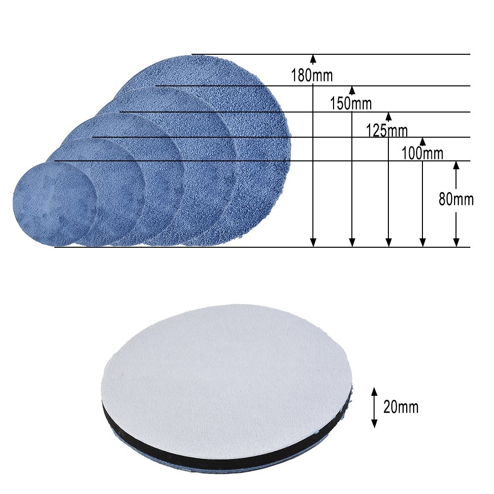 2Pcs 3/4/5/6/7inch Microfiber Polishing for Pads Buffing Pad Set For ...