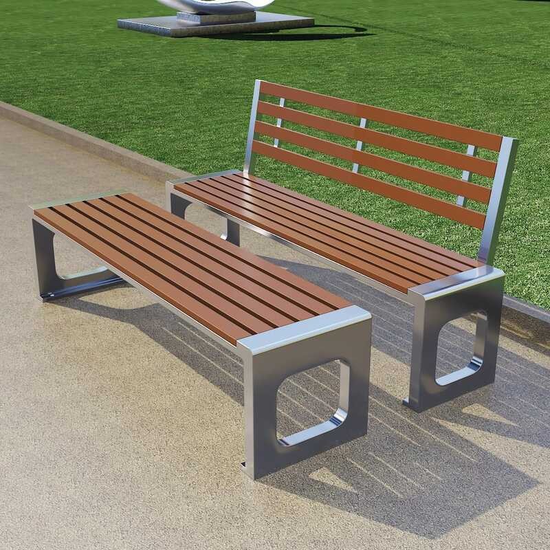 Stainless steel park chairs, outdoor benches, long benches, outdoor ...