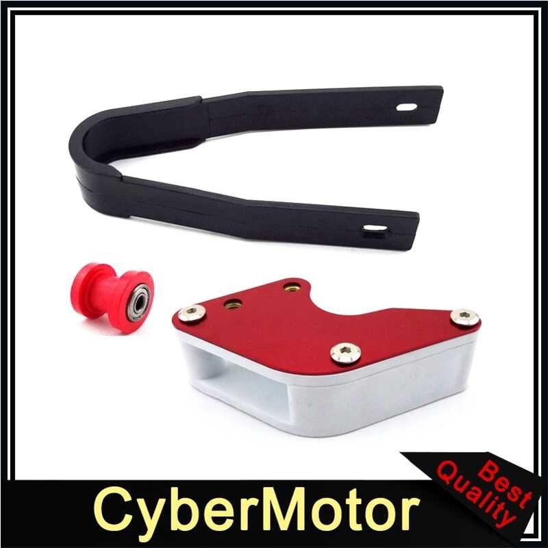 Red 10Mm Chain Roller + Chain Guide Guard + Chain Slider Para Sa 50Cc ...