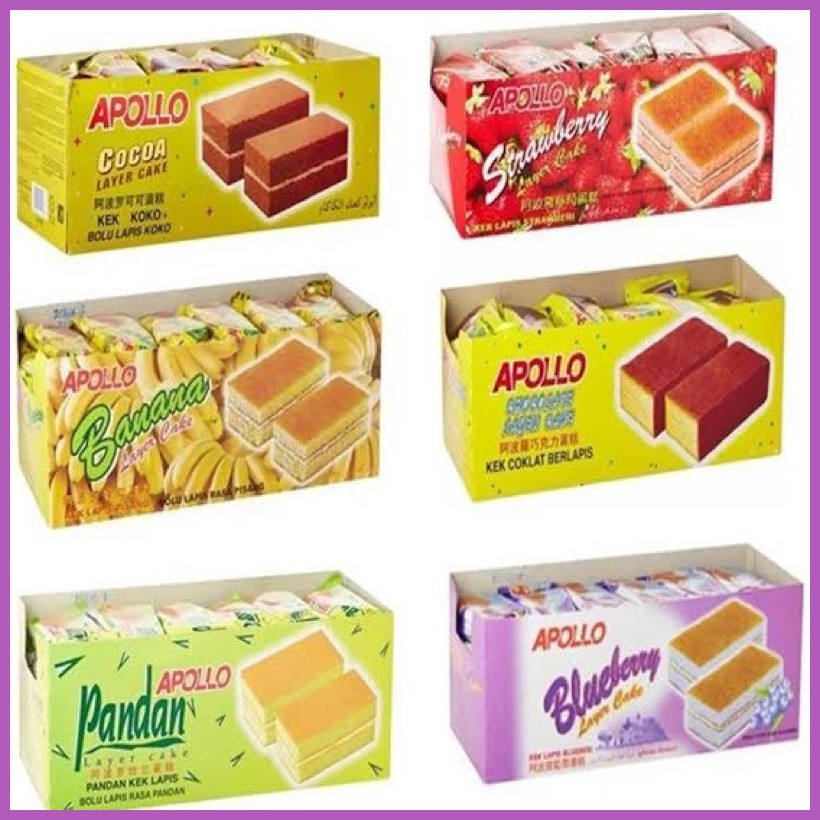 ♀ Apollo LAYER CAKE(Blueberry,Chocolate,Pandan,Strawberry) | Shopee ...