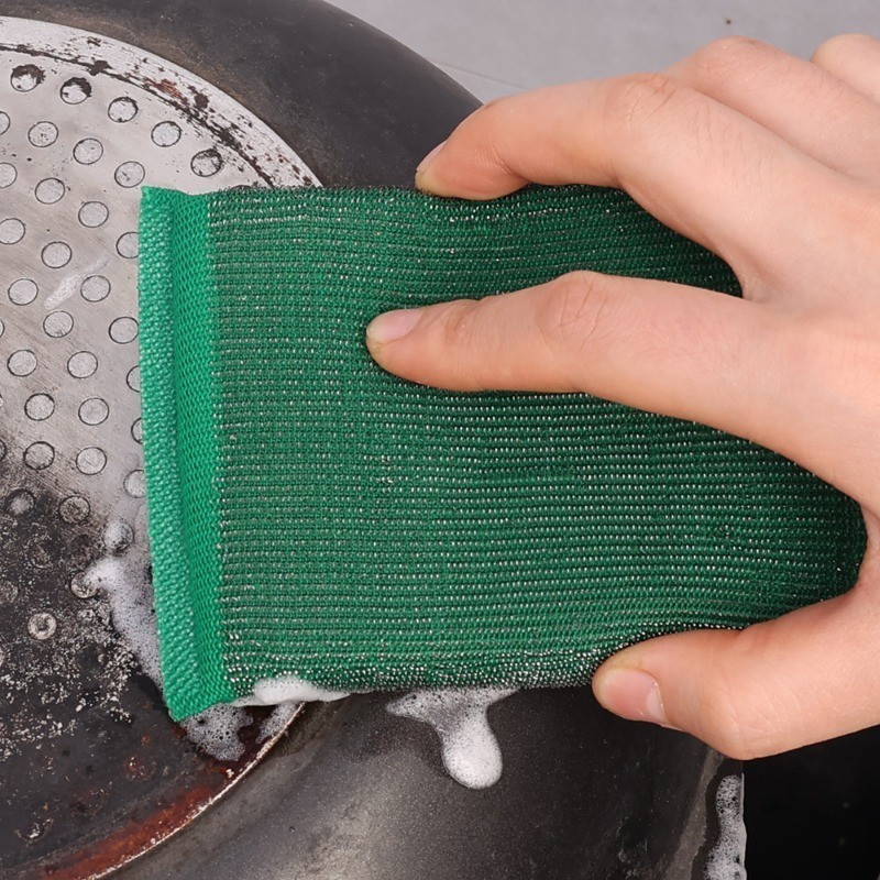 2Pcs/Set Durable Steel Wire Stain Removal Cleaning Sponges Kitchen ...