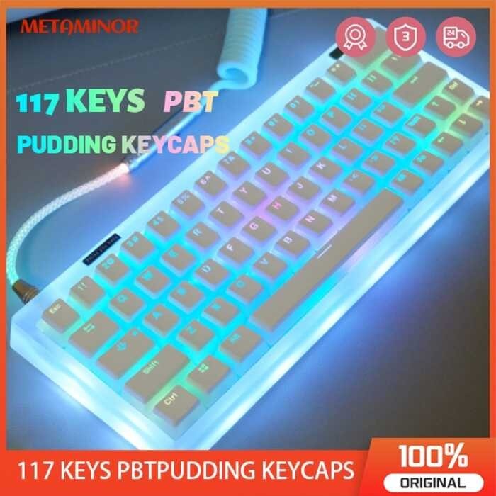 117Keys PBT Pudding Keycaps OEM Profile Transparent Keycap Backlit Para ...