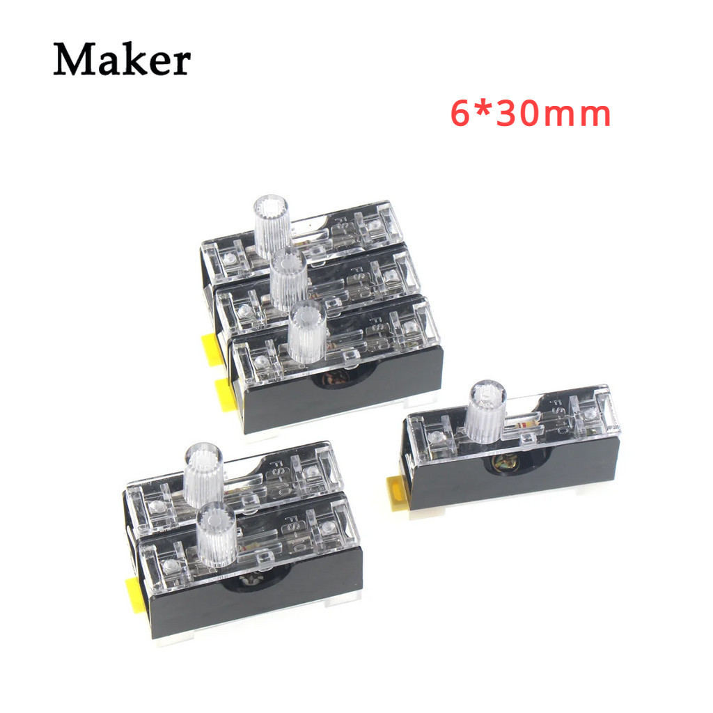 Glass Fuse Holder FS-101 with 10A Fuse 6X30mm 220V glass fuse bracket ...