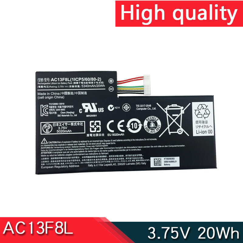 Bagong AC13F3L AC13F8L 3.75V 20Wh Baterya ng Laptop Para sa ACER Iconia ...