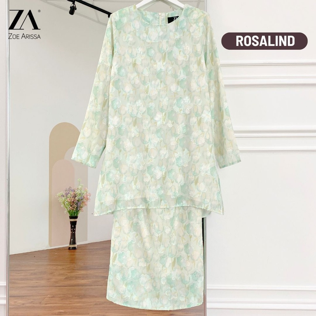 ZOE ARISSA BAJU KURUNG MODEN 2024 Rosalind Chiffon Lace Plain baju raya HAJI 2024 baju kurung ...