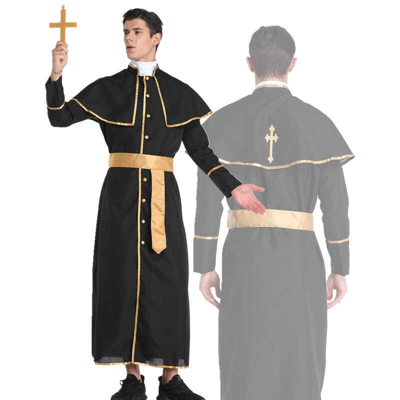 Priest costume, adult Halloween costume, men's Roman missionary, pope ...