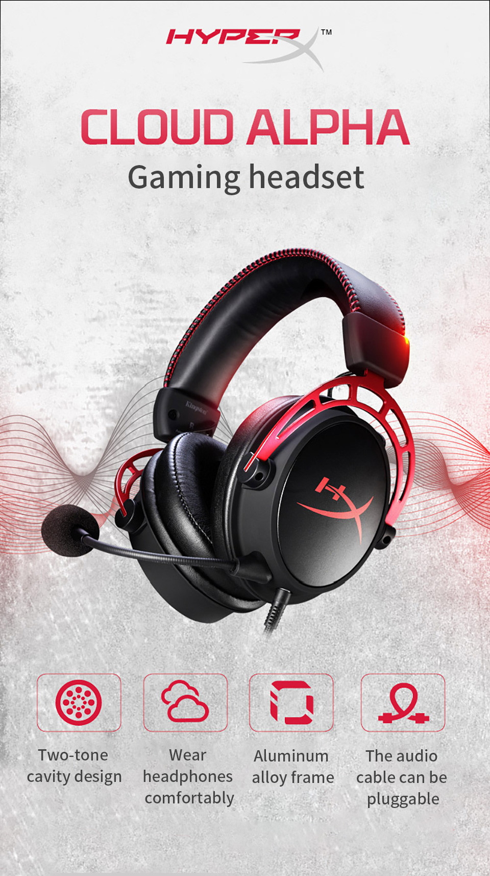 Original HyperX Cloud Alpha Limited Edition E-sports Gaming Headset ...