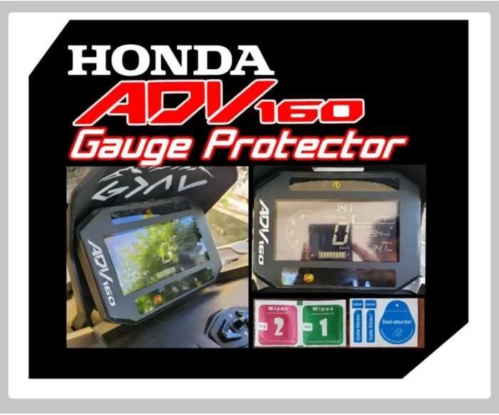 honda adv 160 panel gauge protector. matt black sticker/clear film ...