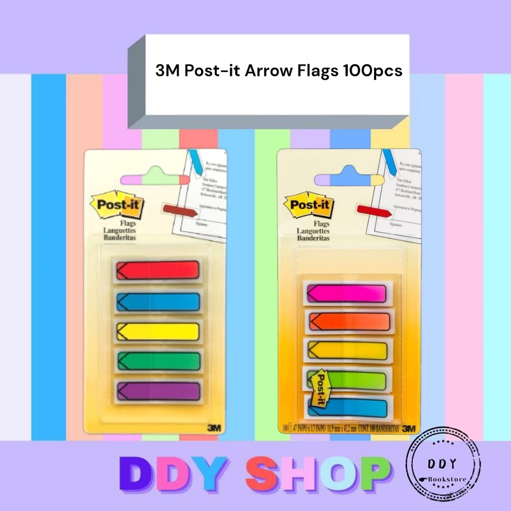 3M Post-it Arrow Flags 100pcs (684-ARR) Sticky Index Tabs | Shopee ...