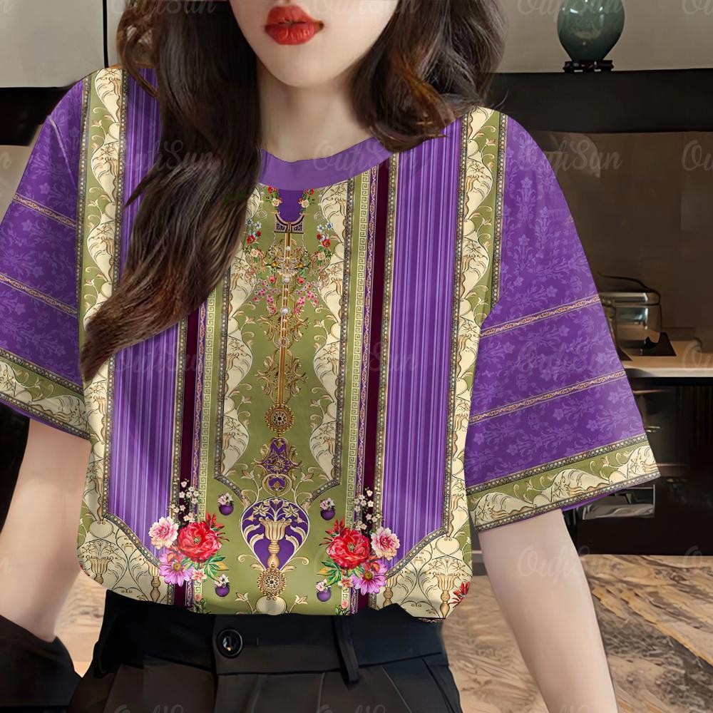 2025 Asean Attire For Women Retro Ethnic Style T-Shirt For Women, Loose ...