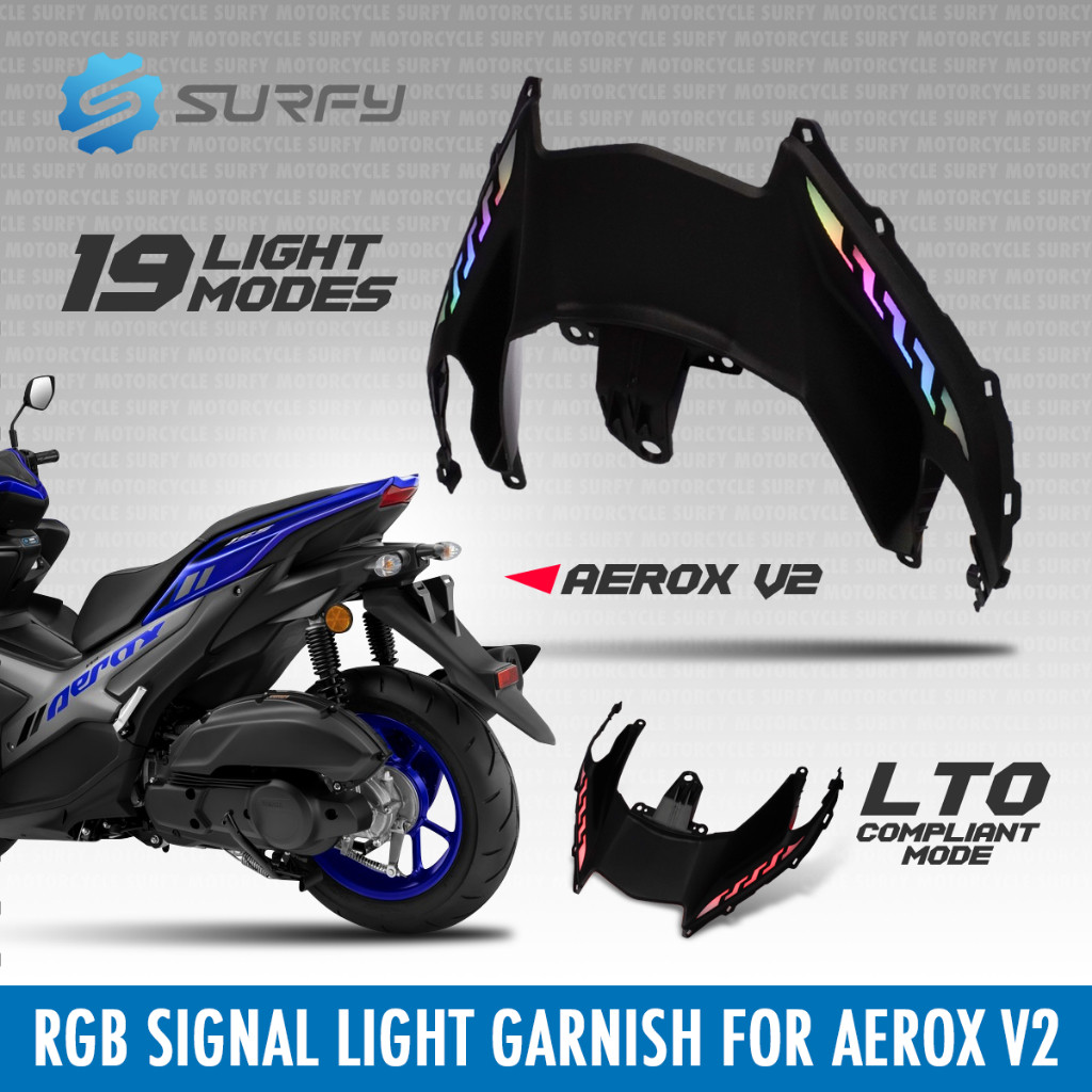Aerox v2 Rear Signal Light Garnish Cover RGB LED Running Light Vivid ...