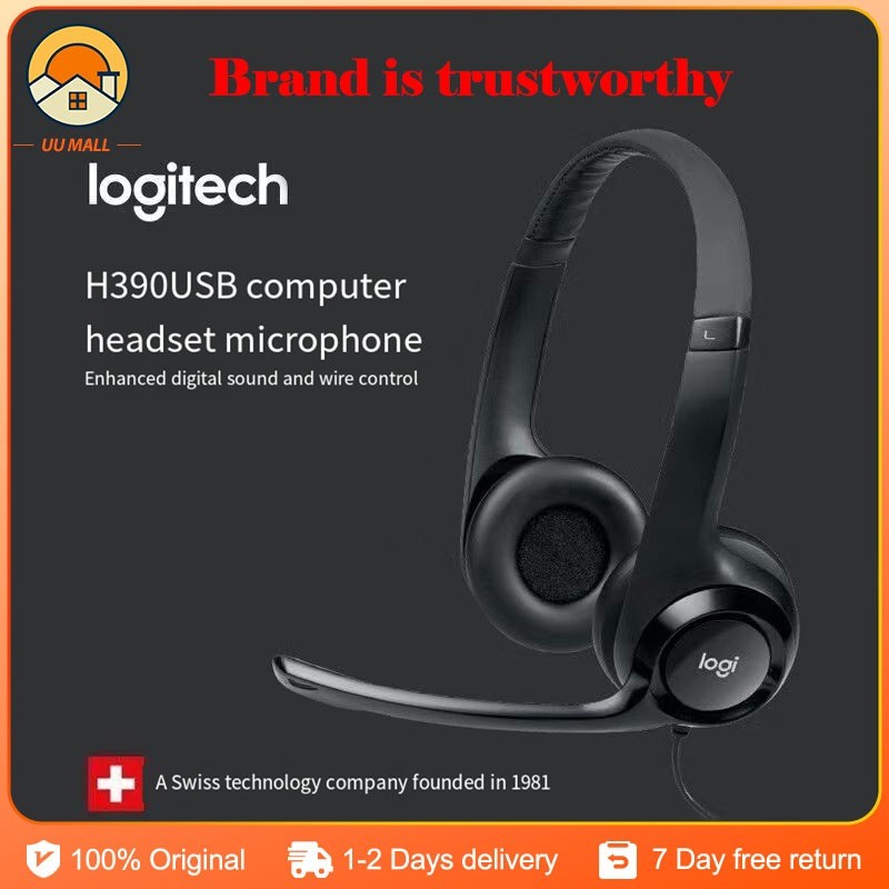 ♞Logitech h390 Headphone Usb Computer Headset Noise Cancelling Headphone With Mic | Shopee ...