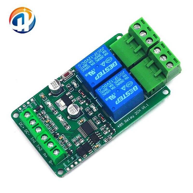 Modbus RTU 2-channel relay output 2-channel switch input RS485 TTL 12V input | Shopee Philippines