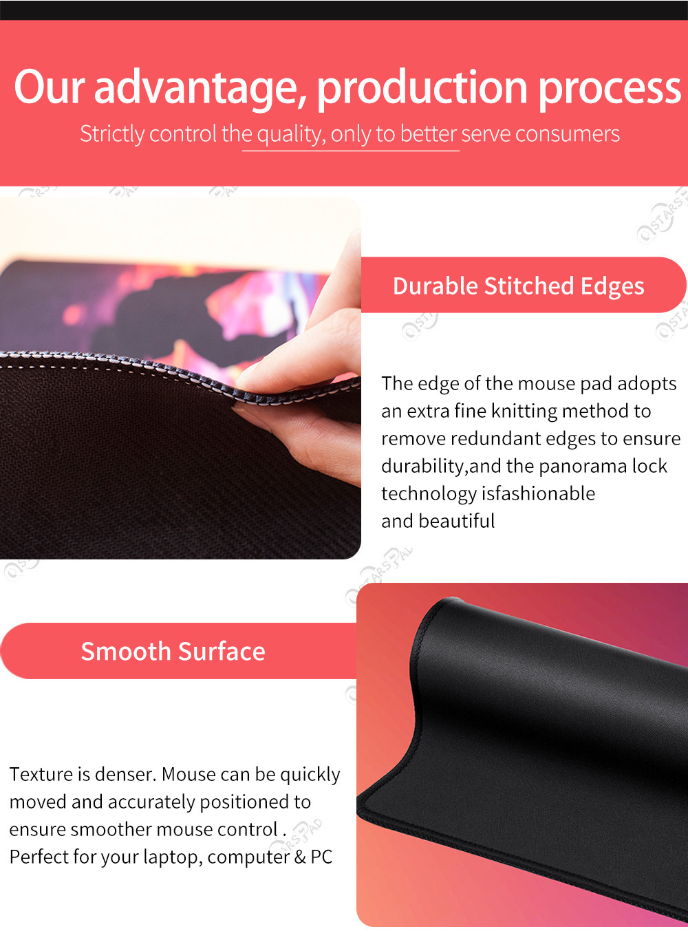 Small Custom Large Mouse Pad DIY Round 22x22cm Gaming Lock Edge ...