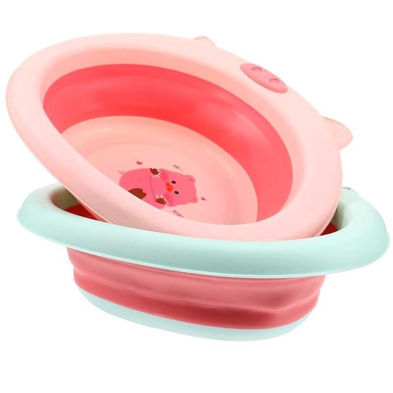 2Pcs Wash Basins Baby Washing Basin Portable Wash Basin Folding Wash ...