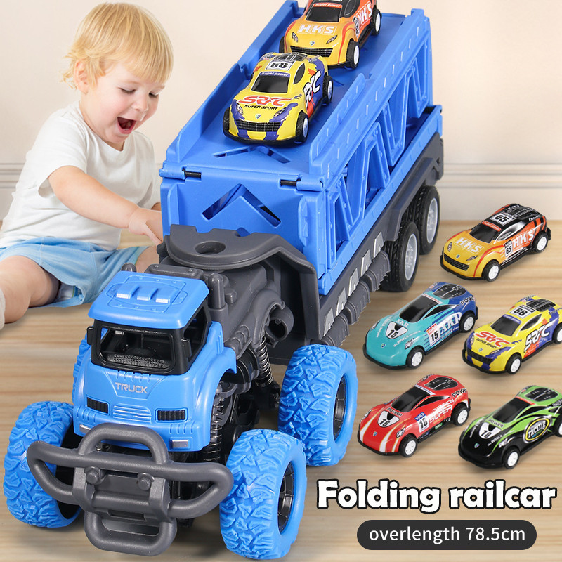 Deformable Rail Car Ejection Folding Big Truck Toys for Kids Container ...