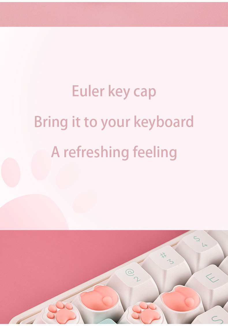 Cute Cat Claw Keycaps for Mechanical Keyboards, Soft Silicone Keycaps ...