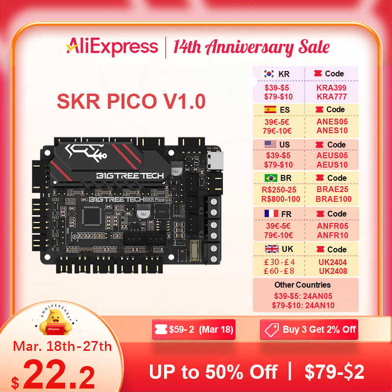 BIGTREETECH BTT SKR PICO V1.0 Motherboard Sa Board Tmc2209 UART MURATA ... BIGTREETECH BTT SKR PICO V1.0 Motherboard Sa Board Tmc2209 UART MURATA ...