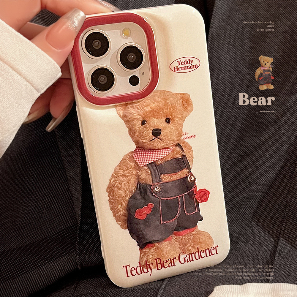 Silicone niche plush cowboy-bear fall-proof phone case tpu silicone for ...