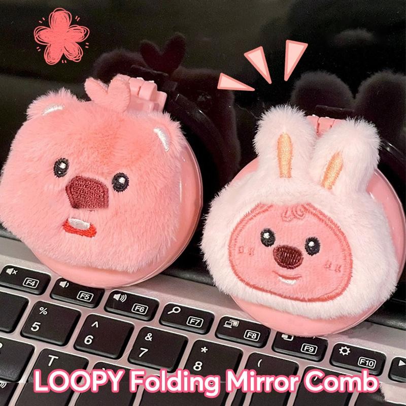 Folding Flip Flop Airbag Comb Beaver Carry On Makeup Mirror Portable ...