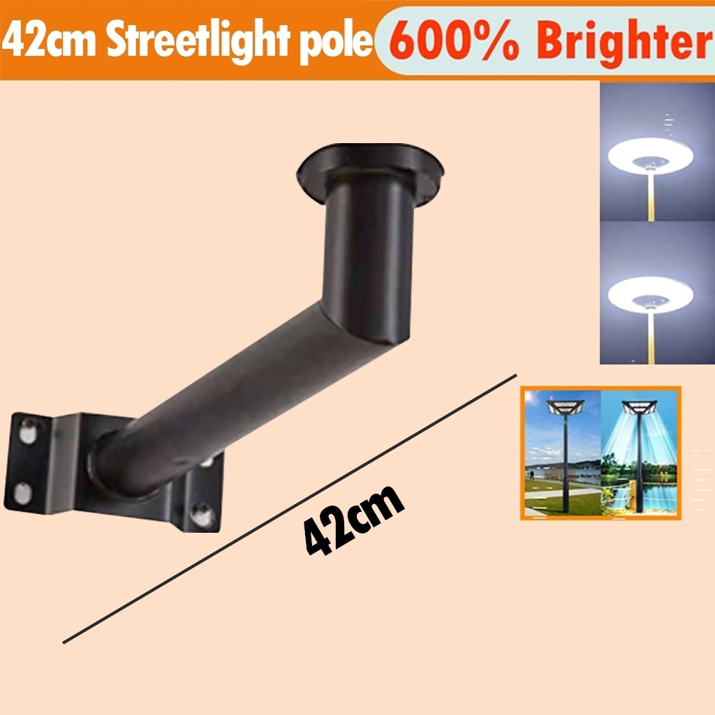 UFO solar street light pole L shape pole 3m pole with base | Shopee ...