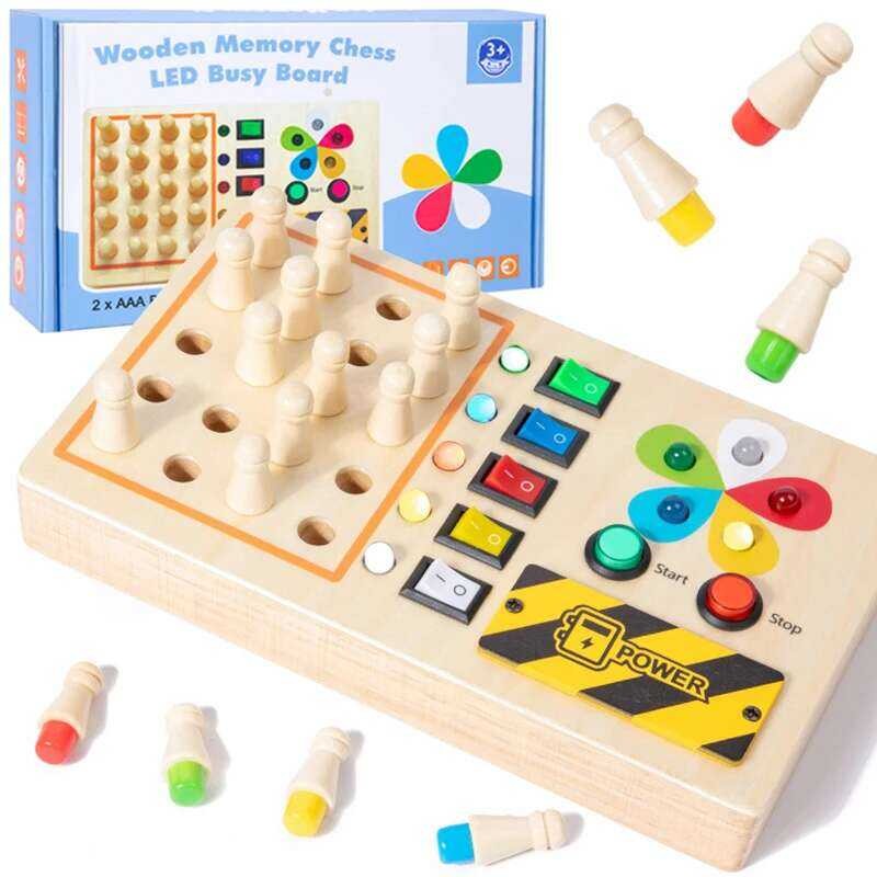 Tt 2 Sa 1 Montessori Busy Light Switch Games Sensory Manipulation Board ...