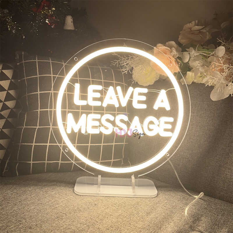 Leave A Message Led Neon Sign Girl Home Bedroom Boy Party Bar Table ...