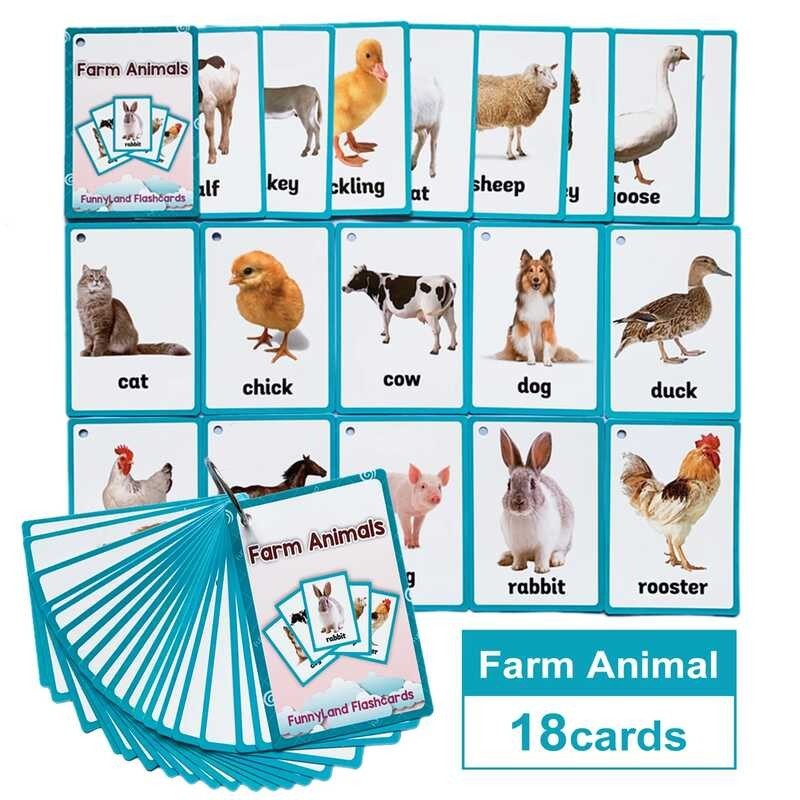 Farm Animal Wild Animals Learning English Words Cards For Children ...