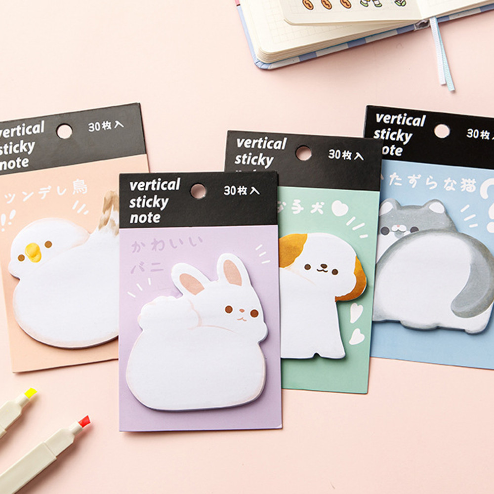 Cute Animals Sticky Notes Student Memo Notepad Message Note Paper ...