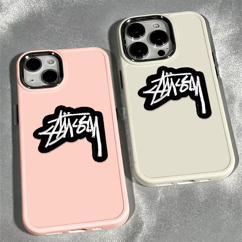 New Stussy Label Pattern Phone Case Compatible for IPhone 16 15 11 14 ...