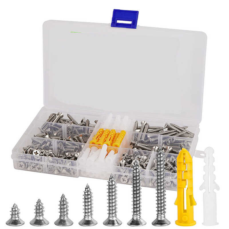 § 420Pcs M3 Flat Wood Assortment Fasteners Kit, Phillips Drive ...