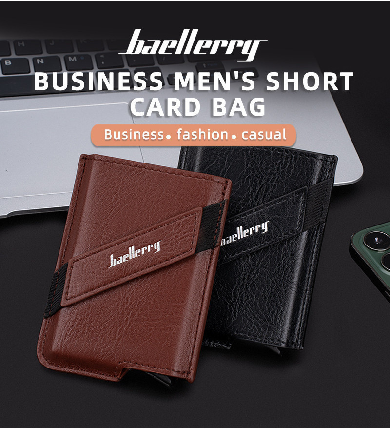 Baellerry Automatic Card Holder Rfid with Banknote Position Bottom Anti ...