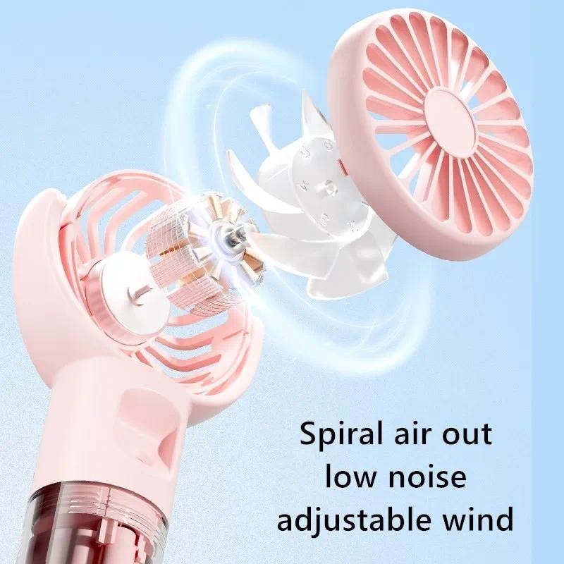 Portable Mini Handheld Spray Fan Rechargeable Humidifier Mist Cooler ...