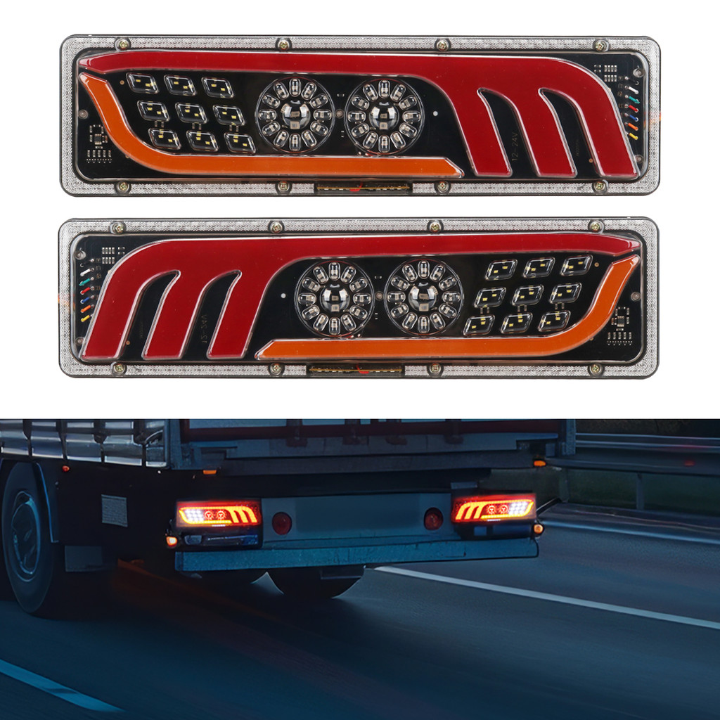 2PCS 12V-24V Car Trailer Truck Tail Warning Light Truck LED Rear Tail ...