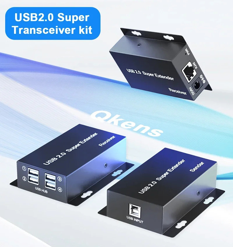 50m 4 Port Super USB 2.0 Extender Over Ethernet RJ45 Cat6 Cable USB2.0 ...