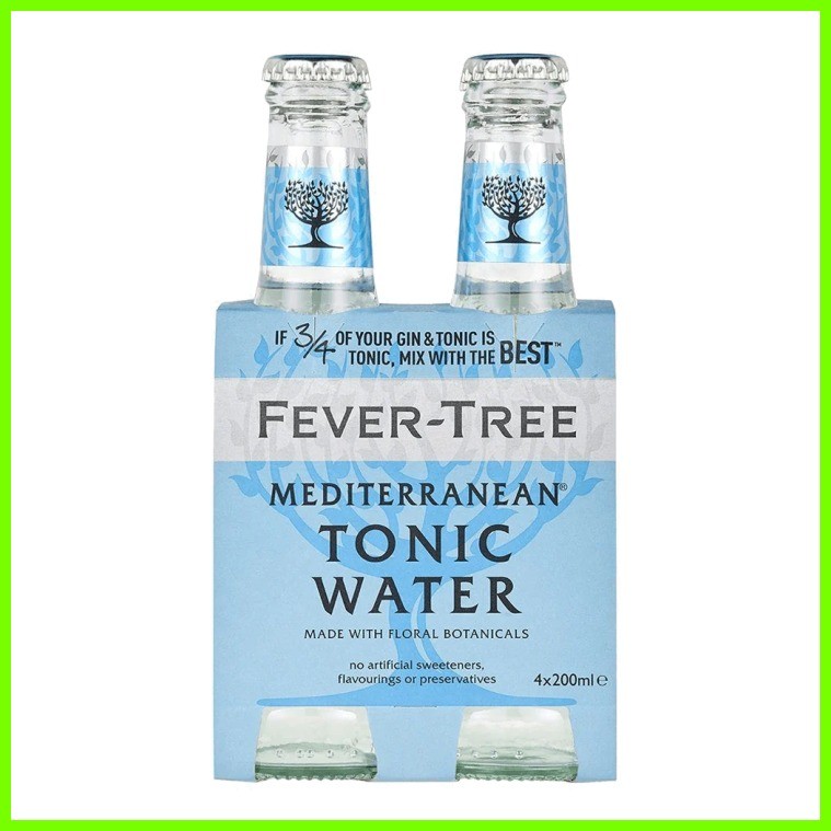 Fever Tree Mediterranean Tonic Water 200ml Bottle Pack (Total 4 Bottles ...