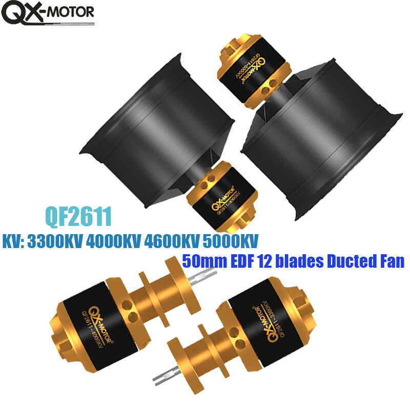 QX-MOTOR 50mm EDF 12 blades Ducted Fan QF2611 3300/4000/4600/5000KV ...