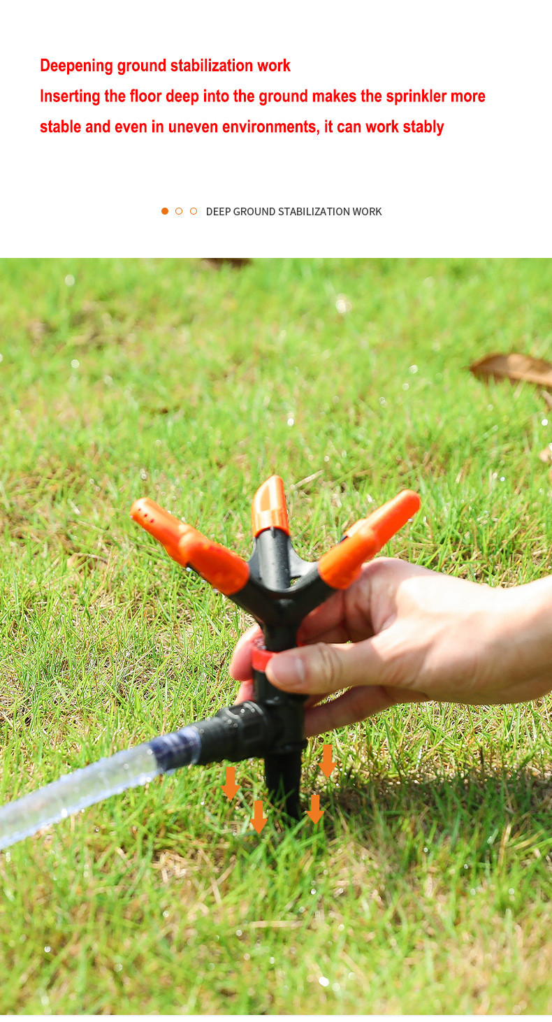 360° Rotating Pentagonal Showerhead Garden Irrigation Watering System ...