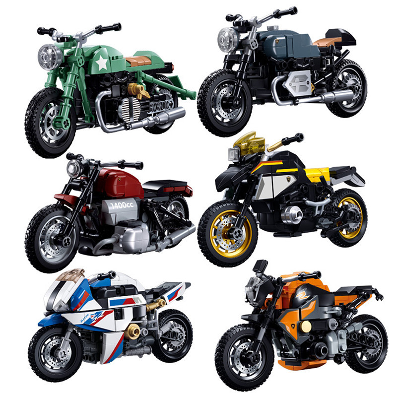 Moto Motorcycle Sets Blocks Racing Off Road Vehicle Model Building ...