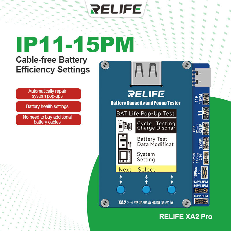 RELIFE XA2 Pro IP11-15PM Cable-free Battery Efficiency Settings ...