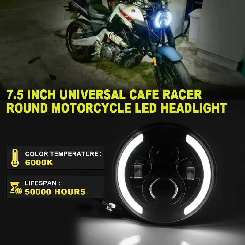 7 Motorcycle Inch Led Headlight For Harley Sportster Cafe Racer Bobber ...
