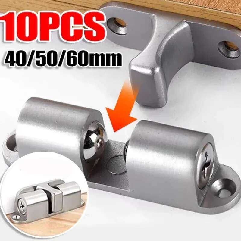 Double 10/1Pcs Spring Latches Brass Door Roller Lock Cabinet Closet ...