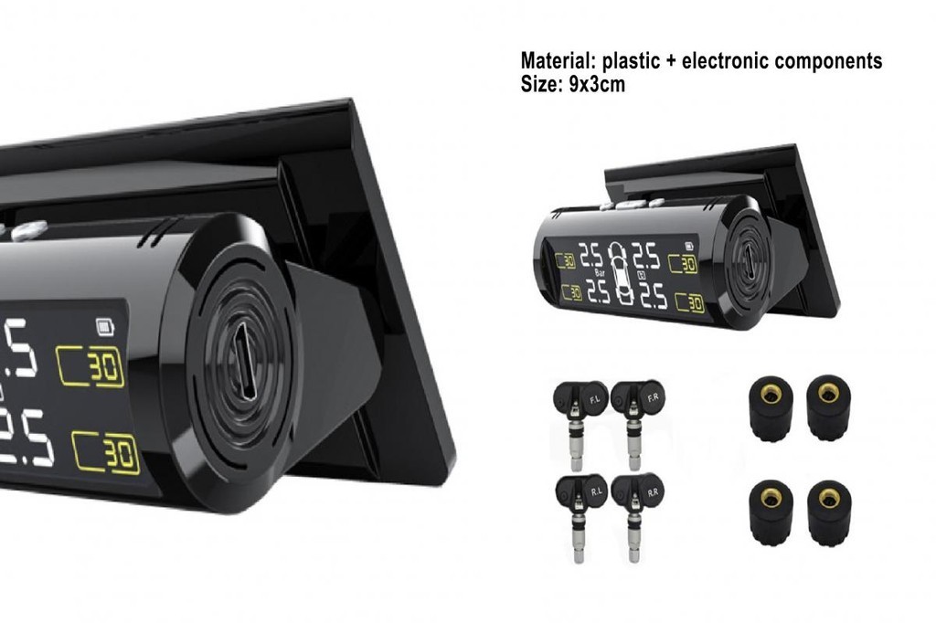 SOU_ 1 Set High Accuracy Car Pressure Monitor for Car Solar Power Tire ...